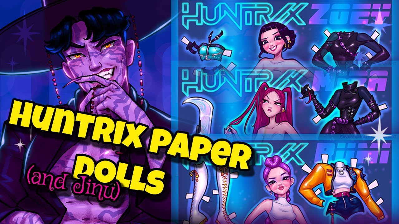 Speed Draw: Drawing HUNTRIX Paper Dolls + Jinu! (Sticker Tales Rewards ...