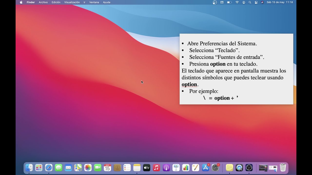 Cómo escribir la barra invertida o backslash: \\\ MacBook Air M1 - YouTube