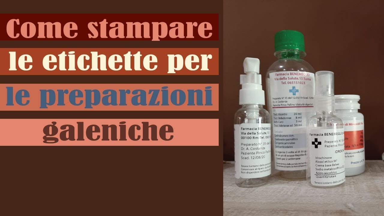 Come stampare le etichette per le preparazioni galeniche - YouTube