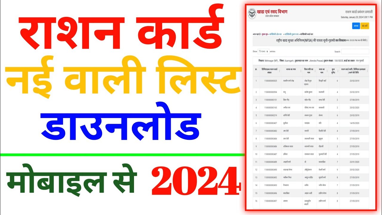 New Ration Card list download 2024 | UP New Ration Card list - YouTube