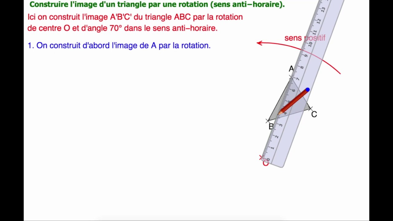 image d'un triangle par une rotation - YouTube