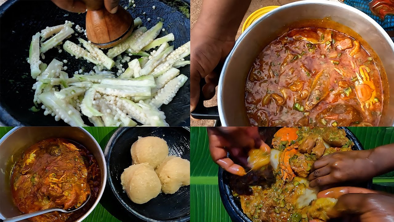 Making Of The Special Authentic OKRO / OKRA STEW With Gari EBA The ...