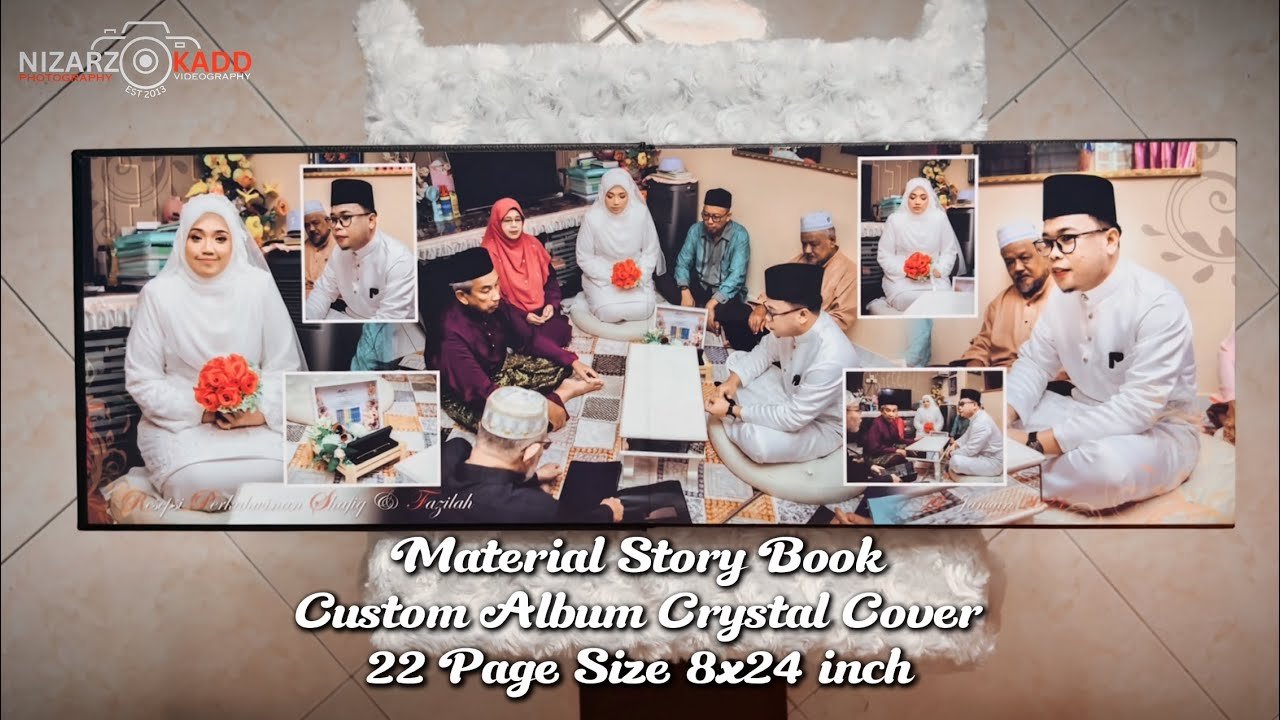 Material Story Book Custom Album Crystal Cover 22 Page Size 8x24 inch ...