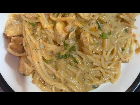 Cómo preparar spaghetti con leche y pollo / paso y paso - YouTube