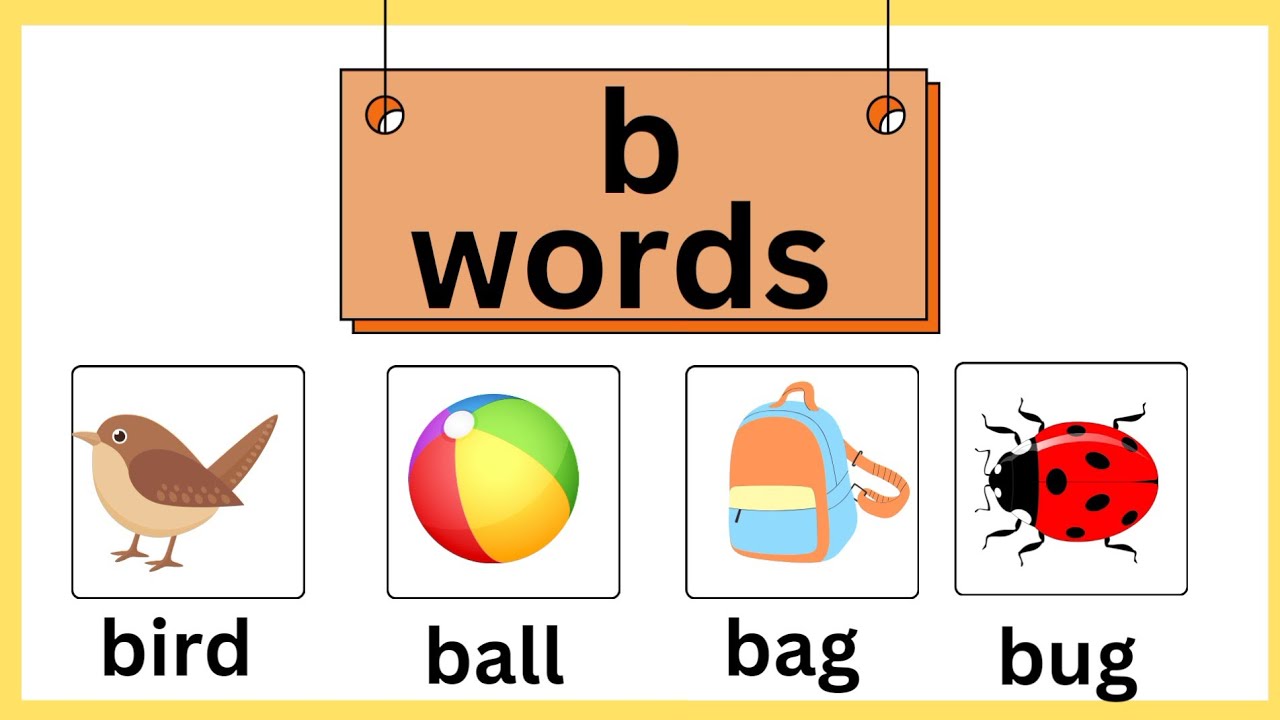 Letter Bb |Words that START WITH letter b | learn Alphabets| Phonics b ...