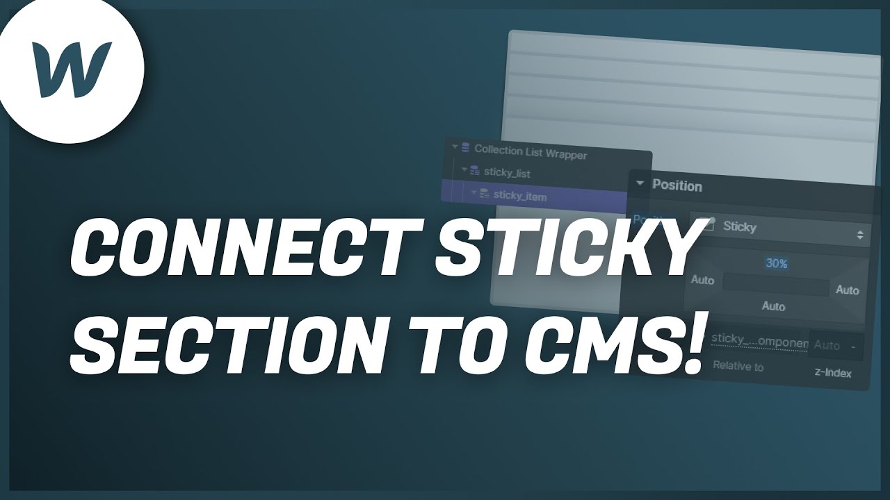 Connect STICKY SECTION to CMS | Webflow Tutorial 2021 - YouTube