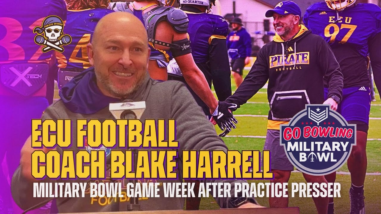 ECU Football Coach Blake Harrell press conference on preparation for NC ...