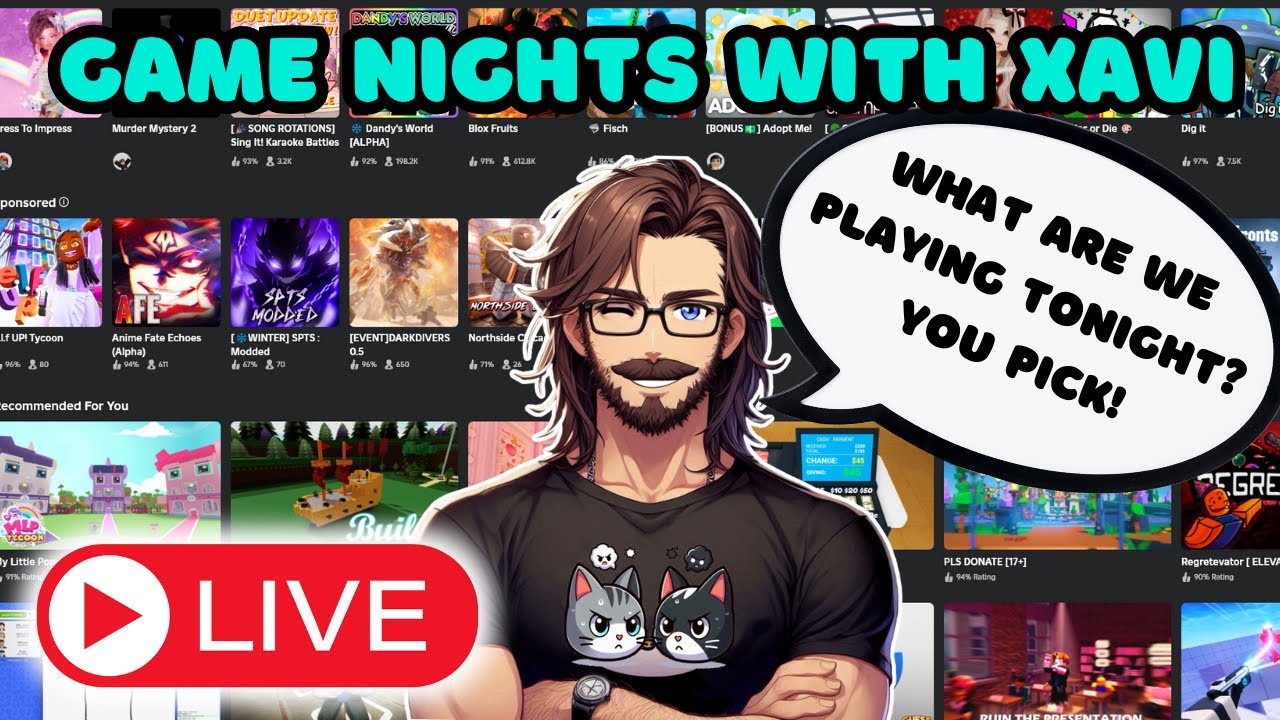 Roblox Game Nights with Xavi Live - Subscribers choose the games ...