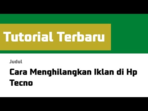 Cara Menghilangkan Iklan di Hp Tecno - YouTube