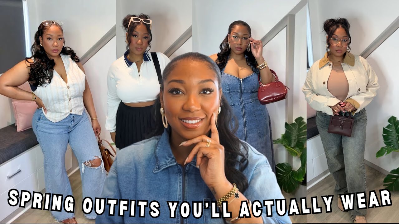 WHAT I WORE THIS WEEK/ MIDSIZE SPRING OUTFIT INSPO - YouTube