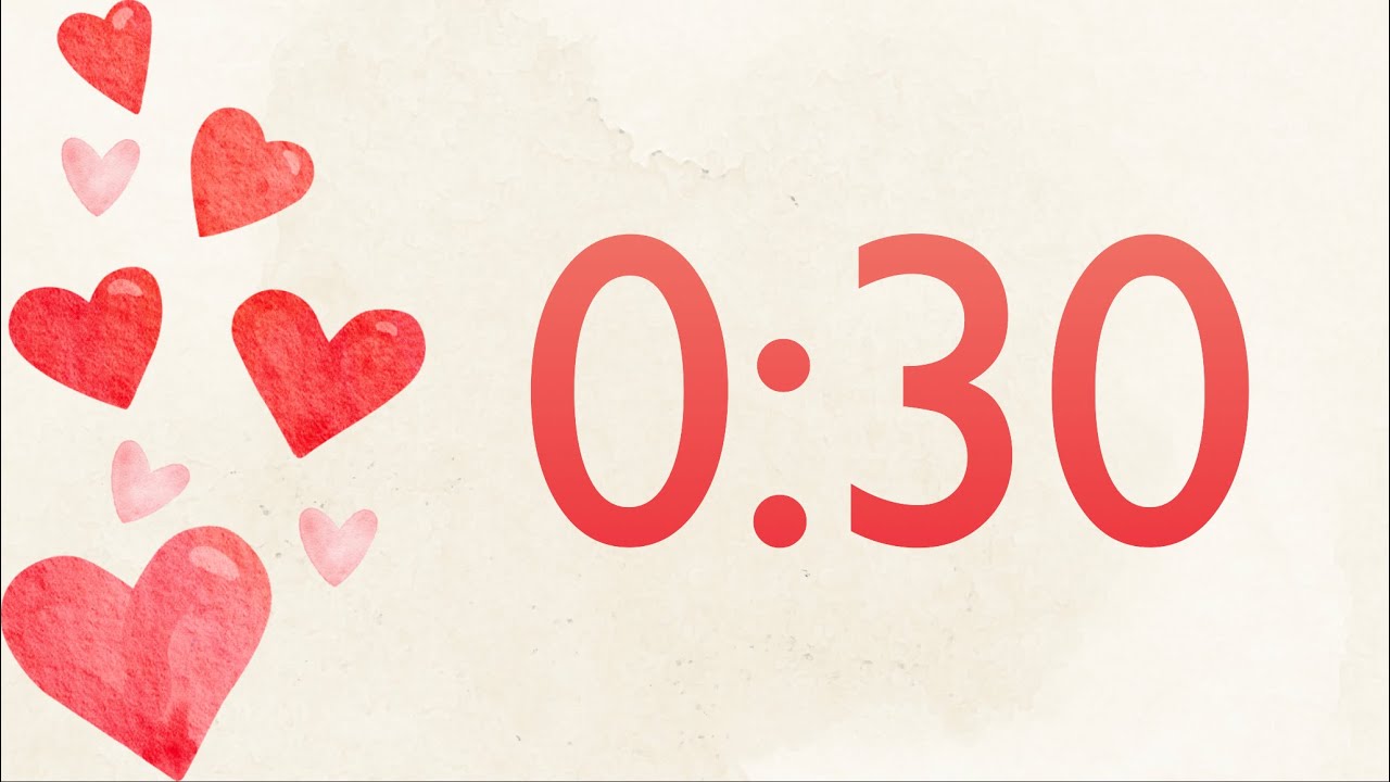 30 Second Fun Valentine's Heart Timer (Harp Tones at End) - YouTube