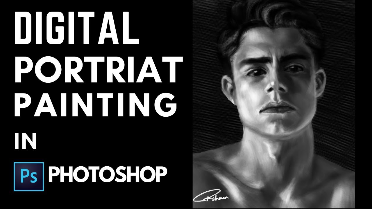 Digital Art Male Portrait Speed Painting Time Lapse in Photoshop - YouTube