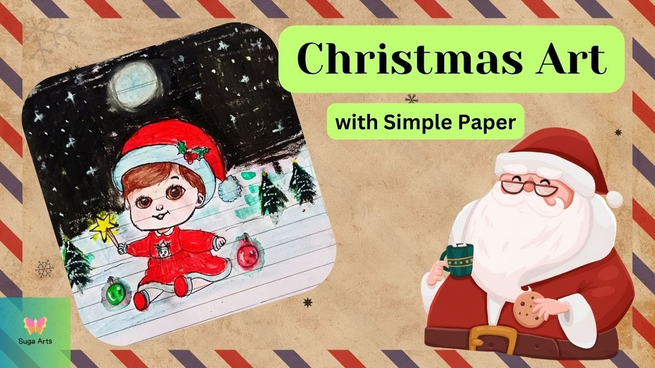 Christmas Baby Art 🦋 #38 | Baby Drawing | Christmas Drawing #christmas ...
