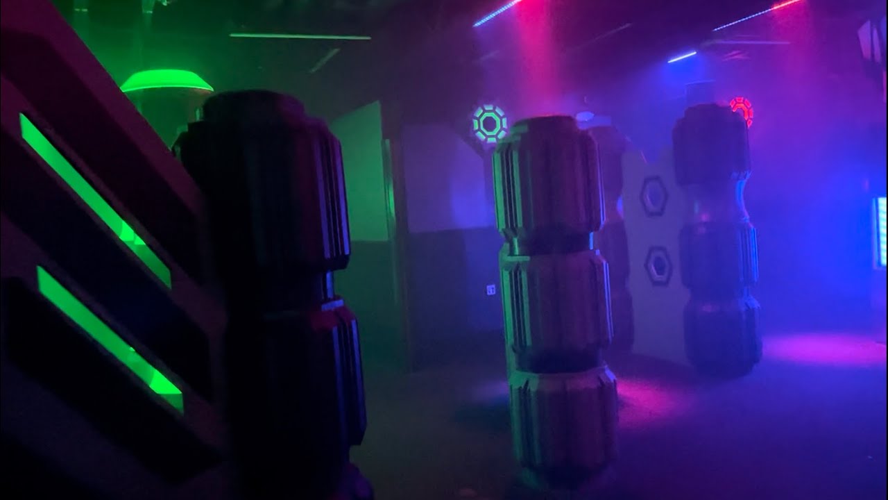 Late at night video of the laser tag arena after closing - YouTube