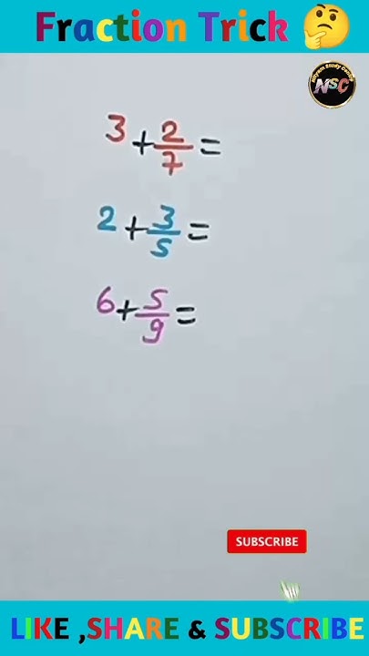 Fraction Short Trick #shorts #maths #fraction #easy #viral #shortsfeed #ytshorts #trending - YouTube