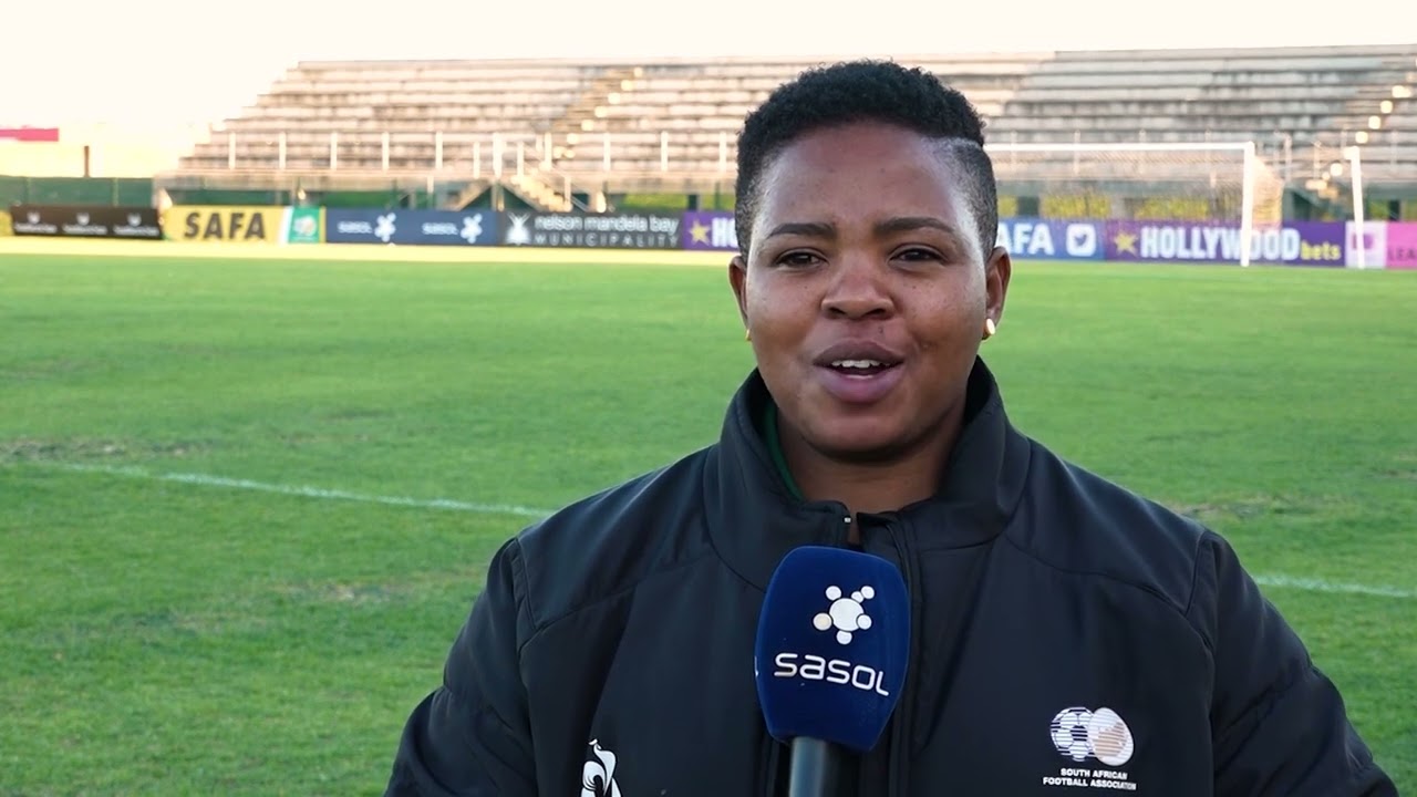 Banyana Banyana coach Simphiwe Dludlu after the side qualified for the semifinals of the Cosafa ...