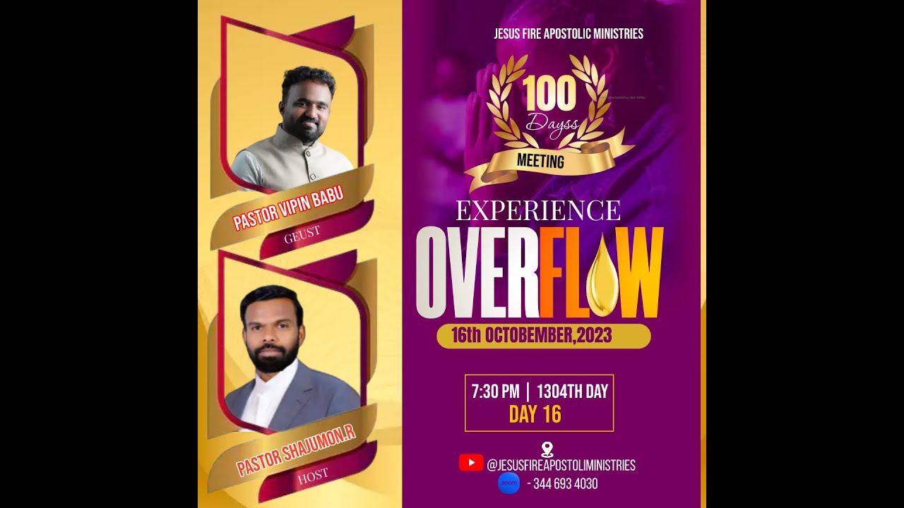 🔴16-Oct-2023 • Pr.Vipin Babu • Jesus Fire Apostolic Ministries • 1304th ...