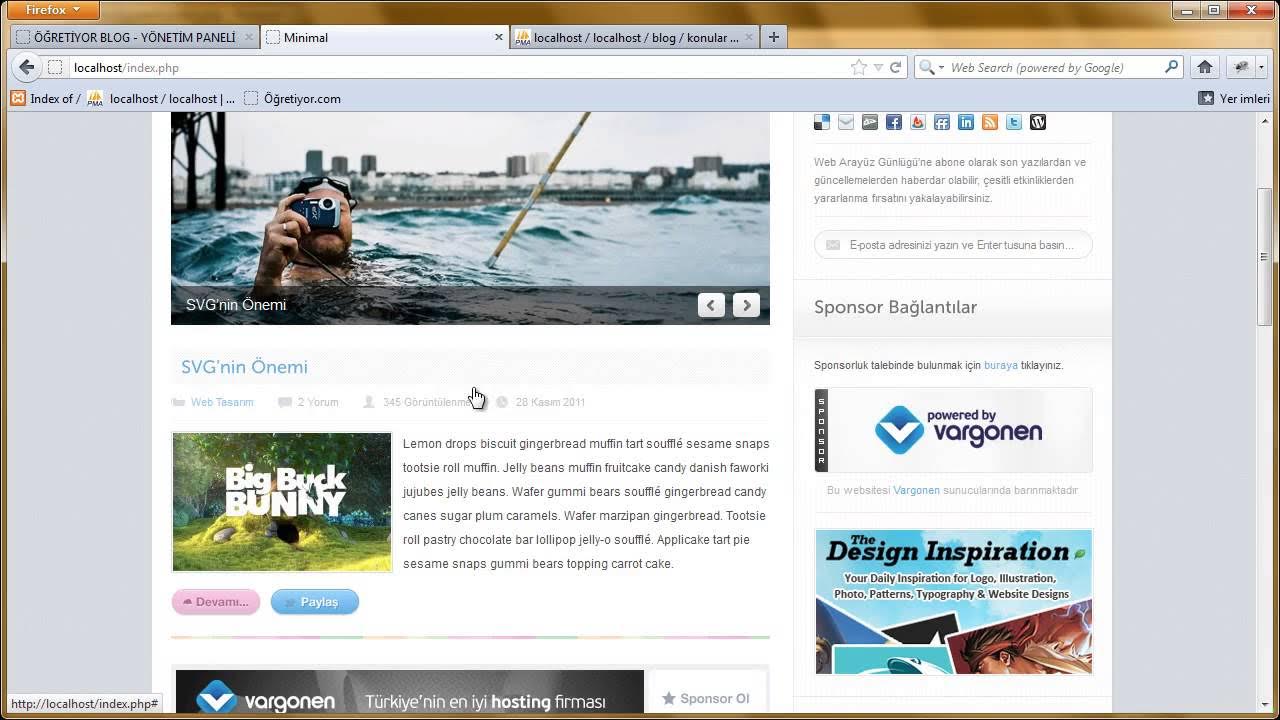 Php ile Blog Scripti Yazmak (Bölüm 4) - YouTube