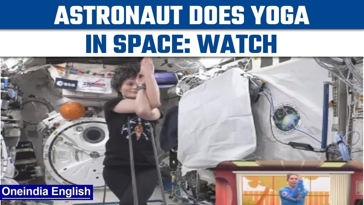 ESA astronaut Samantha Cristoforetti practices yoga in space | Watch | Oneindia News*Space - YouTube