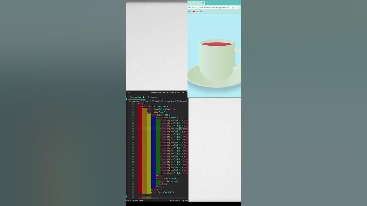How to make an animated tea cup with just html and CSS - YouTube