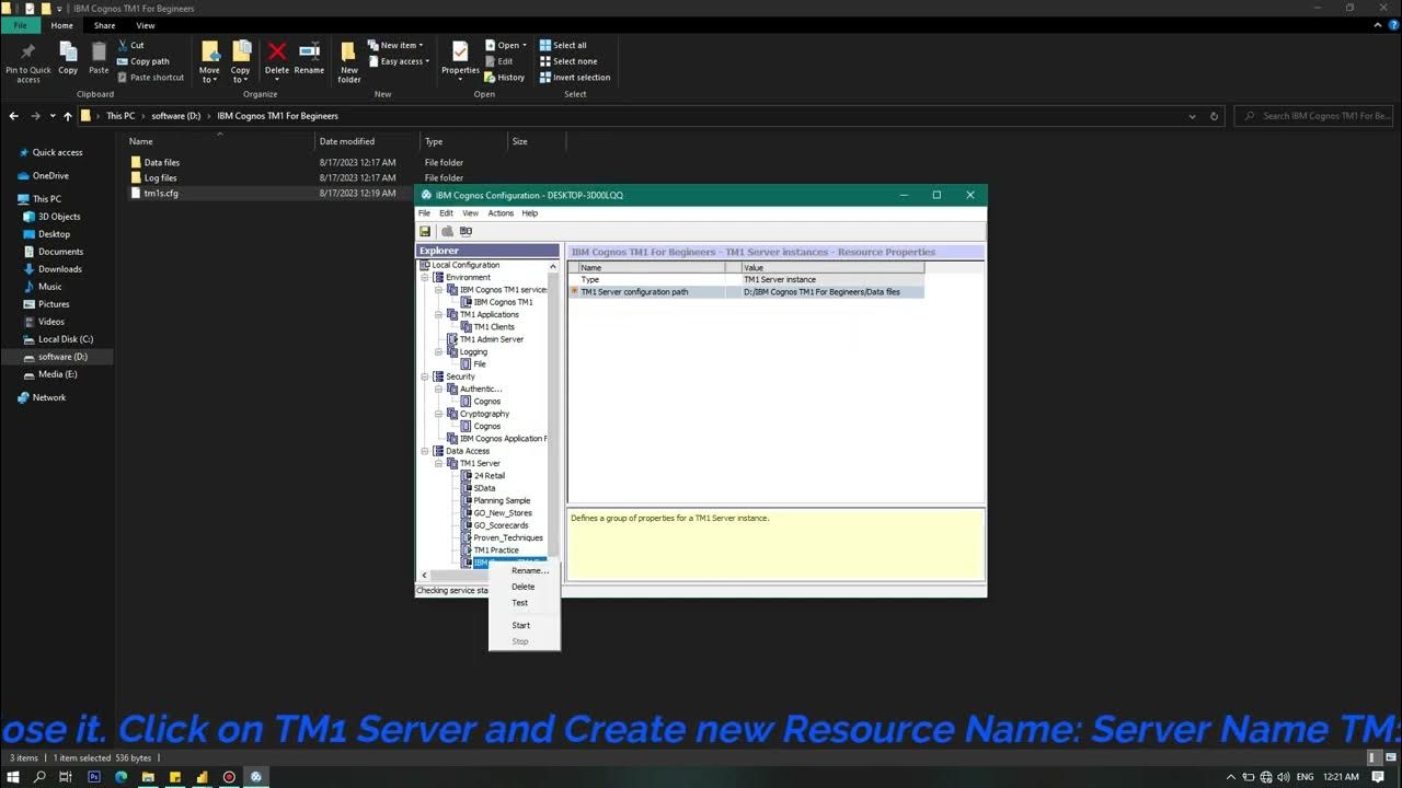 2 how to create IBM Cognos TM1 / PA server in local machine - YouTube