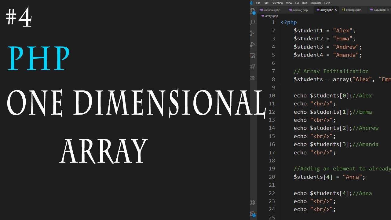 Php Tutorial For Beginners Full Array Youtube