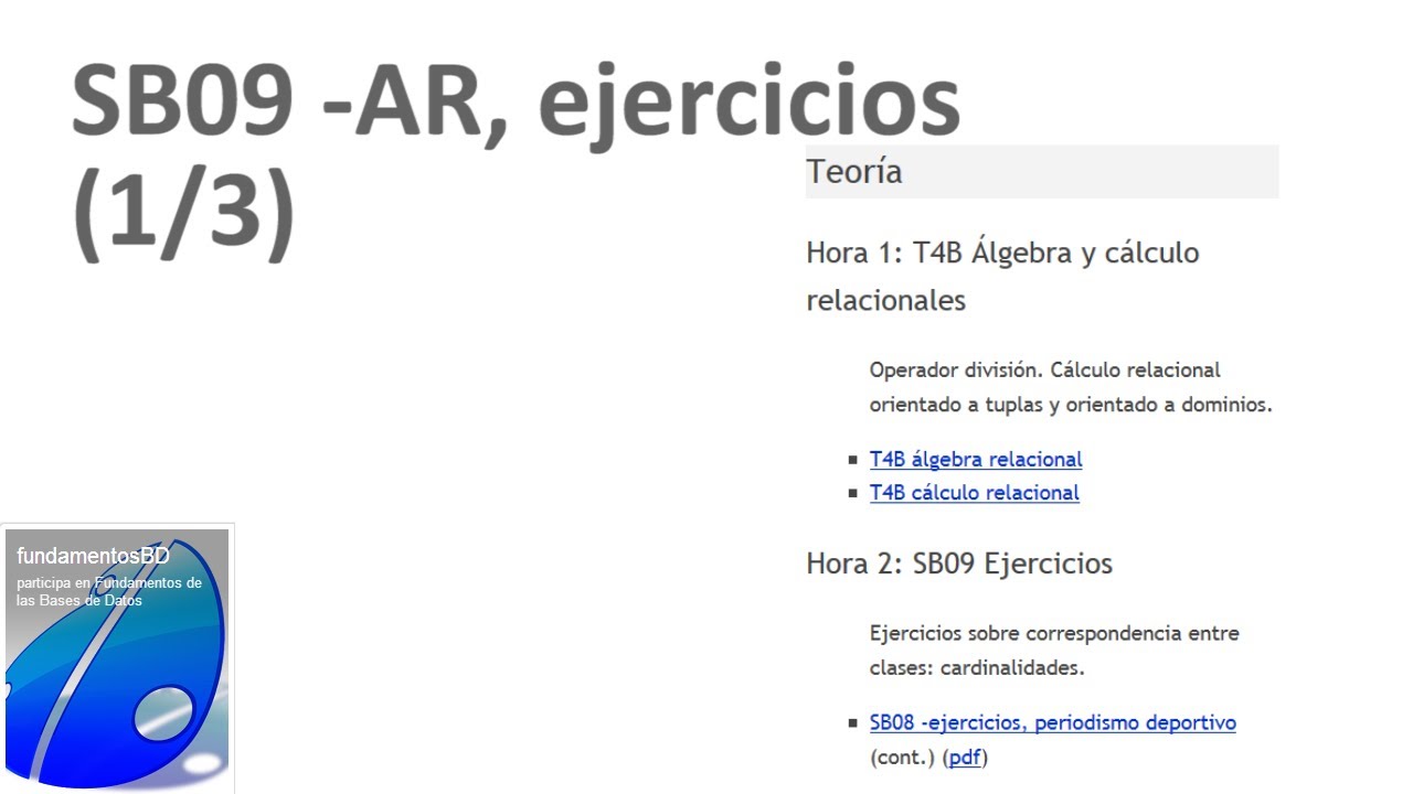 SB09 (1/3) AR, ejercicios - YouTube