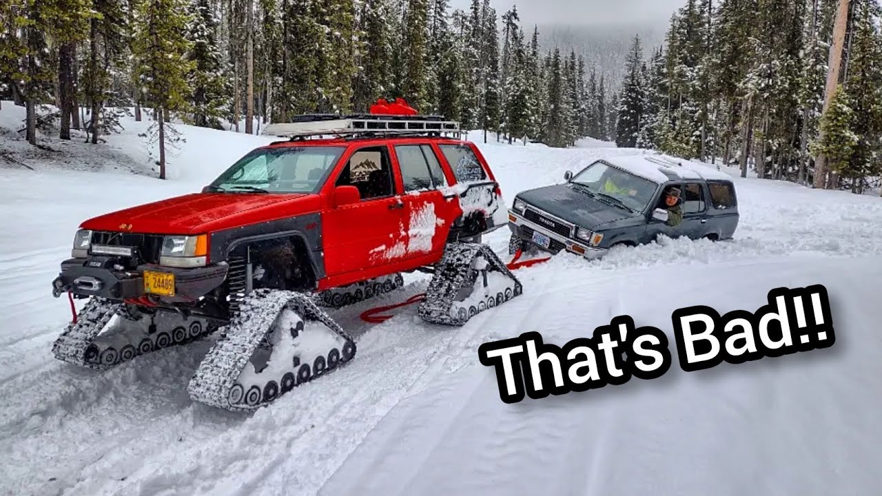 Toyota Gets Stuck 11 Miles Out A Snowmobile Trail! - YouTube