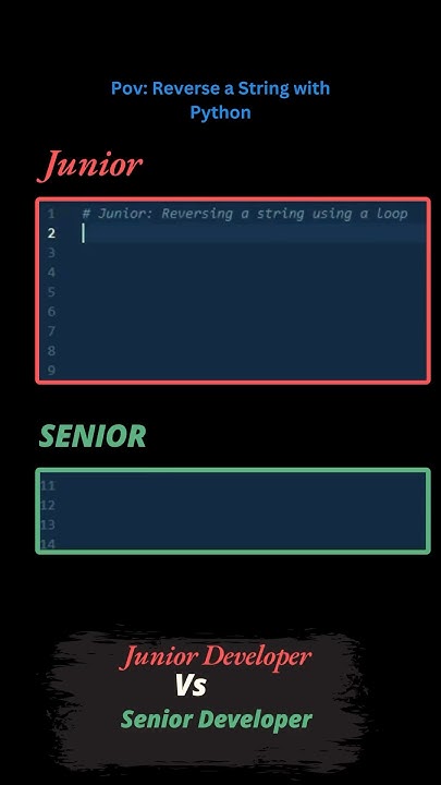 Junior vs Senior: Reverse a string with Python #programming #python #coder #codewithdeveloper ...