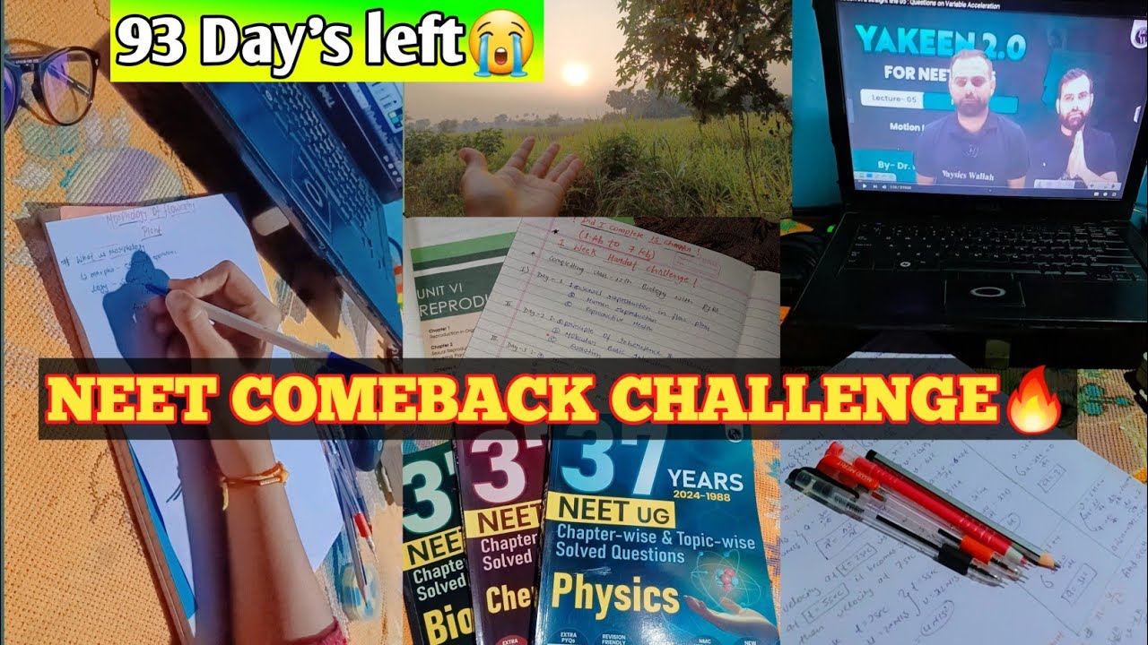 1 week neet comeback challenge..🔥|| My last Hope😭|| 93 Days Left~NEET ...