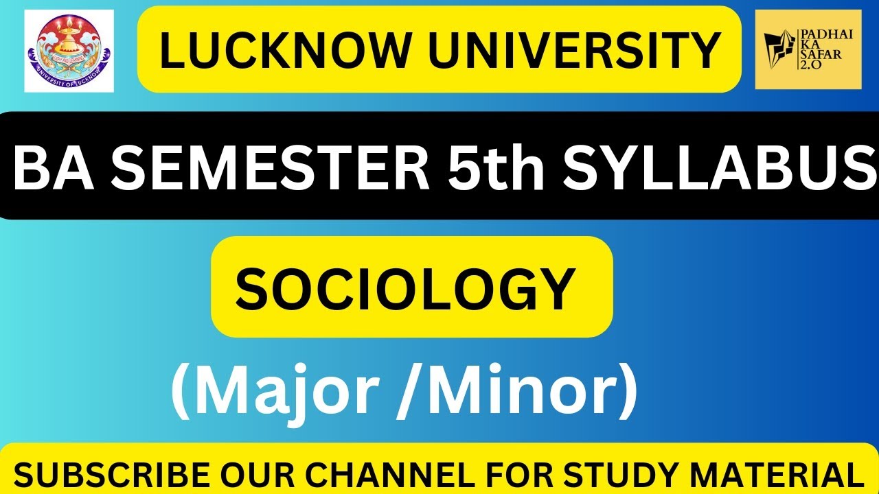 Sociology syllabus Ba third year | Semester 5th Syllabus Ba|Pioneers of ...