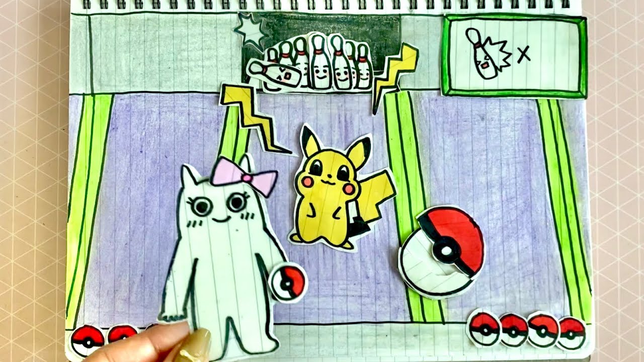 🧤paperdiy🧤| pokemon | 포켓몬스터 볼링🎳 BOWLING 종이놀이 asmr - YouTube