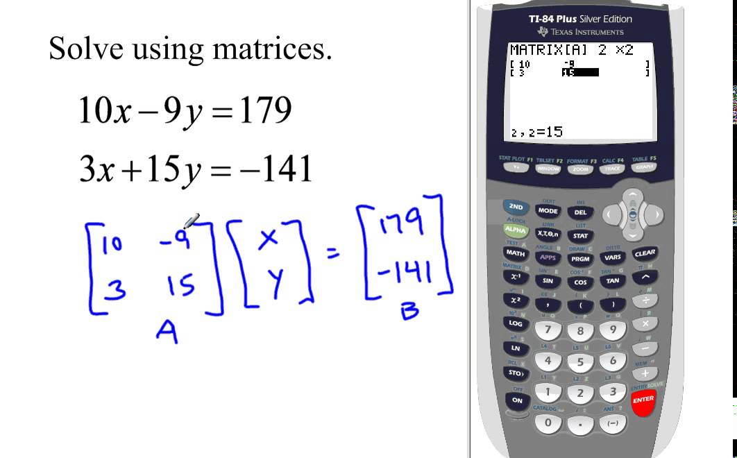 Coll Alg Solving Systems with Matrices - YouTube