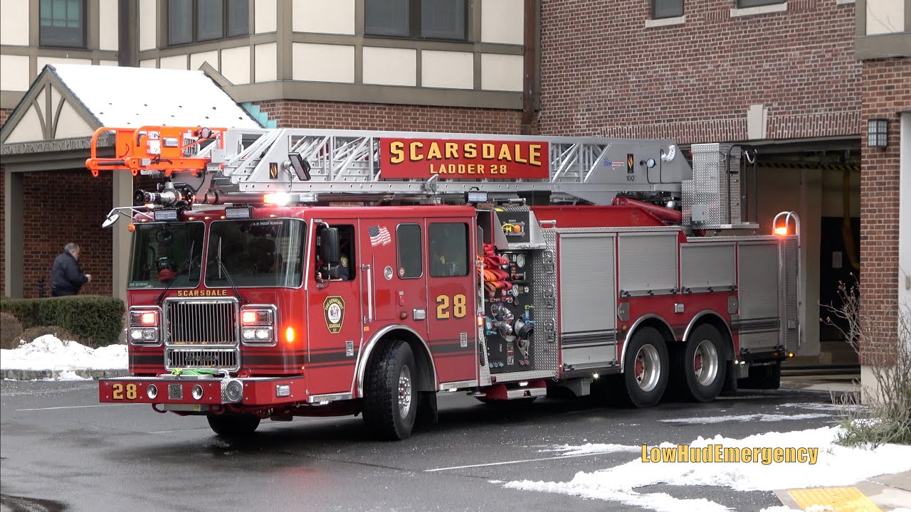 Scarsdale FD Car 2432 + *NEW* Engine 54 + *NEW* Ladder 28 Responding ...