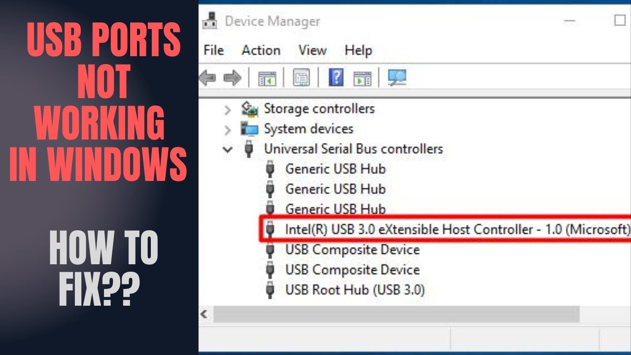 Fix USB Ports Not Working in Windows 10/11 - YouTube