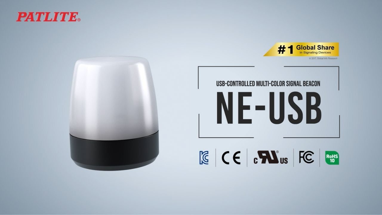 PATLITE - USB-controlled Multi-color Signal Beacon NE-USB Series - YouTube