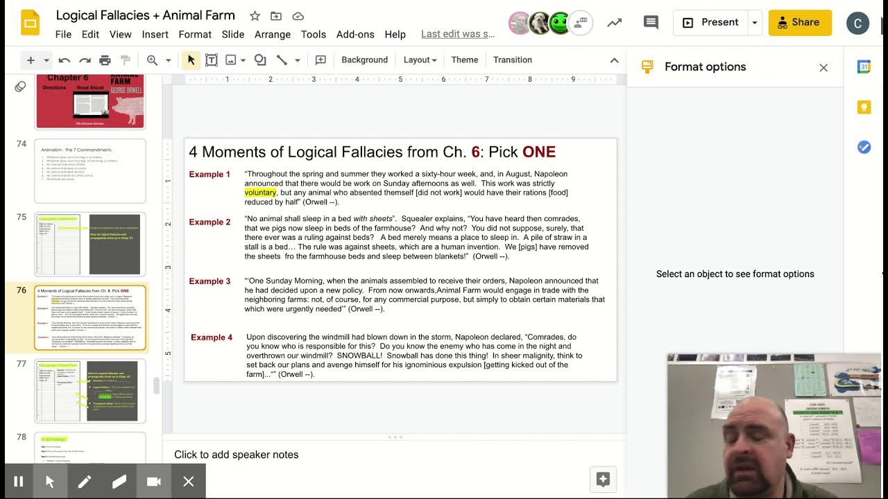 Logical Fallacies + Animal Farm Ch. 6 Directions - YouTube
