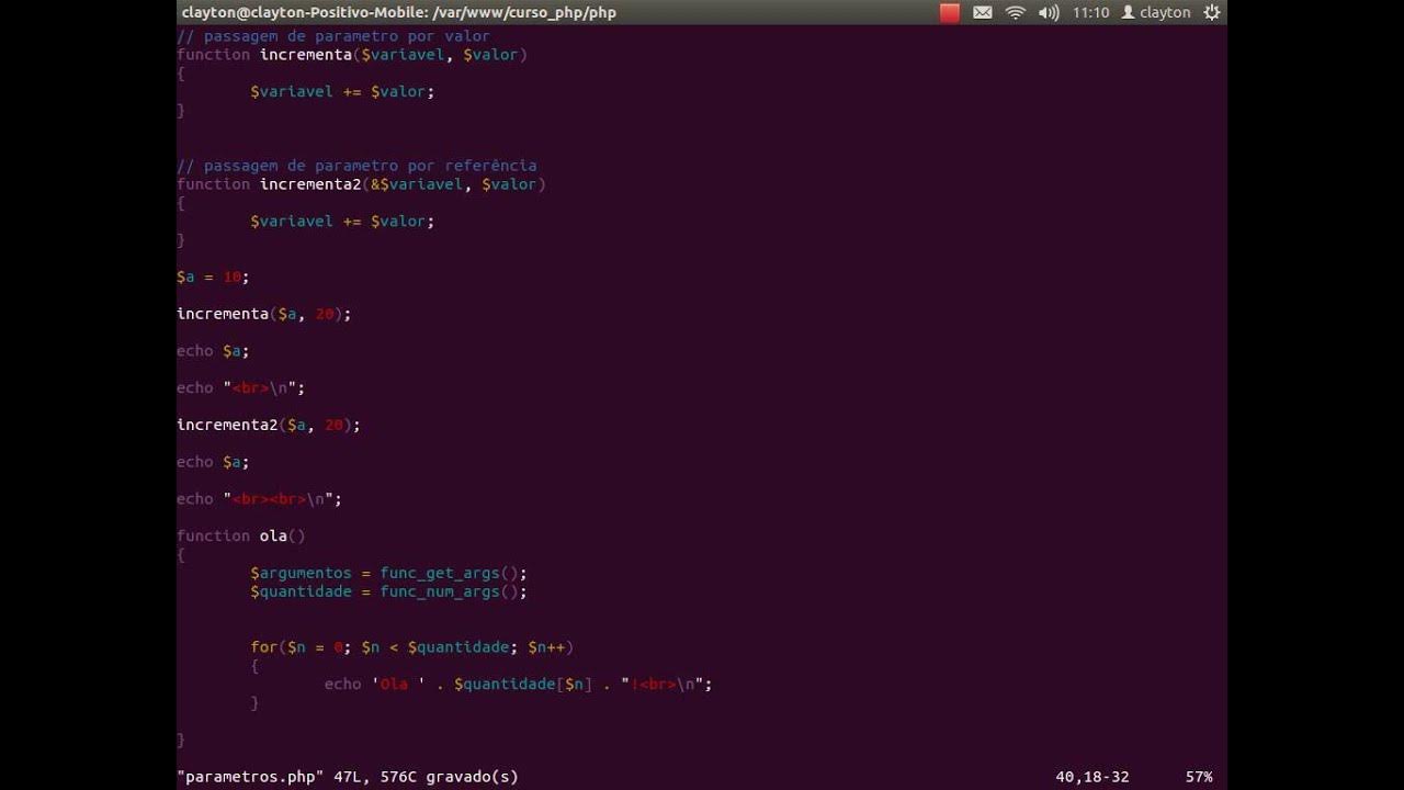 Curso de Desenvolvimento Web com PHP e MySQL Aula 14 parte2 php passagem parametros manip ...