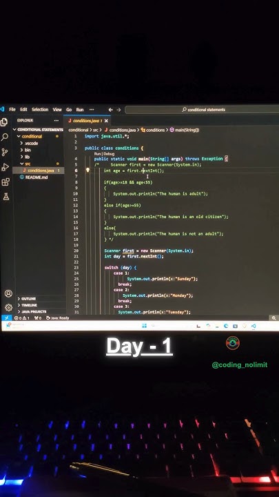 Day 1 Challenge π― Java Programming π¨βπ» Codingnolimit Shorts