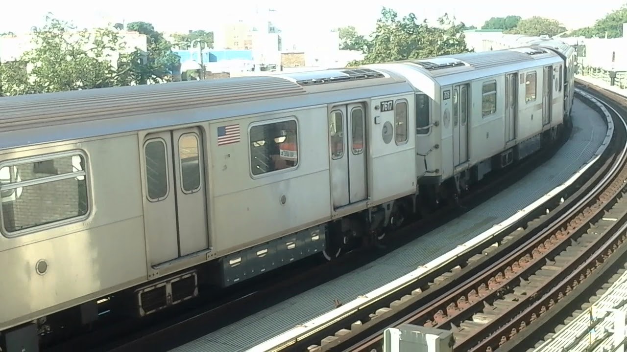 Kawasaki R142A (4) Train heading to New Lots Avenue from Livonia Yard ...