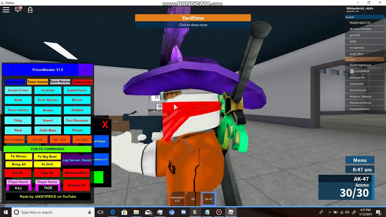 Prison Life AIMBOT KILL ALL AND MUCH MORE - YouTube