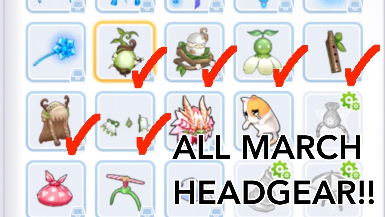 ALL MARCH HEADGEAR!! || RAGNAROK MOBILE - YouTube