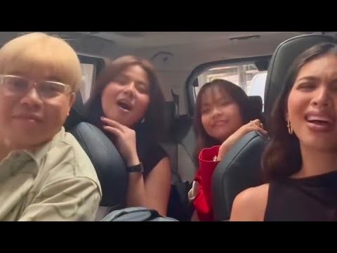 Maine Mendoza, Miles Ocampo, Ryzza Mae Dixon at Ian Red road trip bonding yarn! \