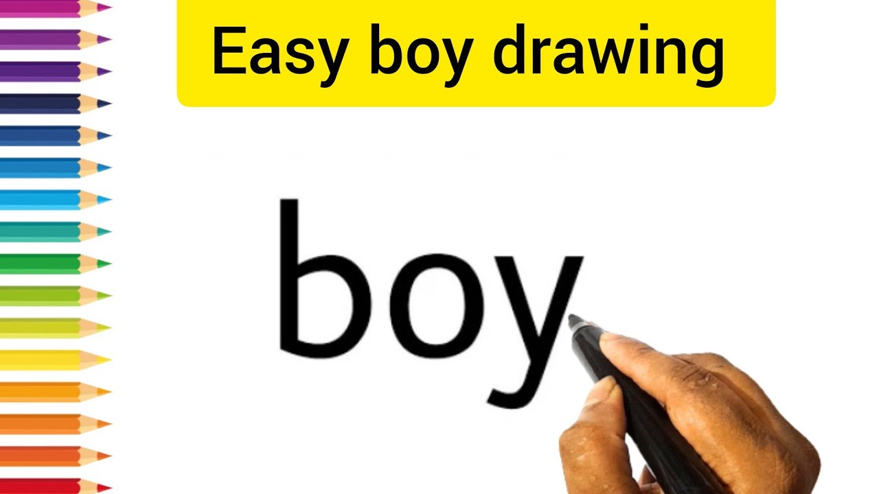 How to draw a boy turn word into boy | Boy से Boy का चित्र आसानी से ...