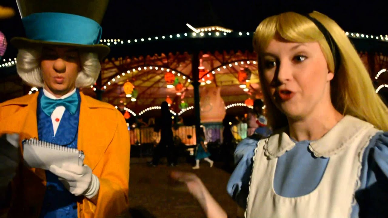 Disney World Magic Kingdom Meeting Alice and Mad Hatter - YouTube