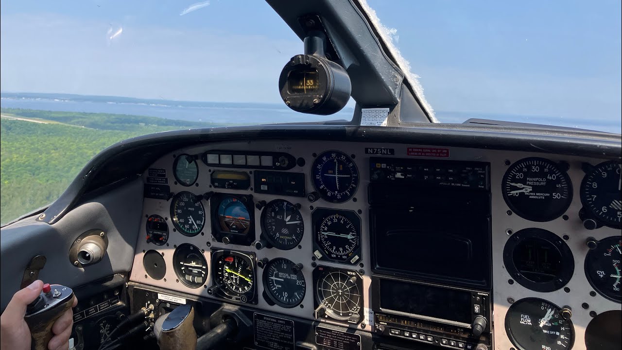 Cockpit Takeoff and Landing | Mackinac Island | First prop plane flight ...