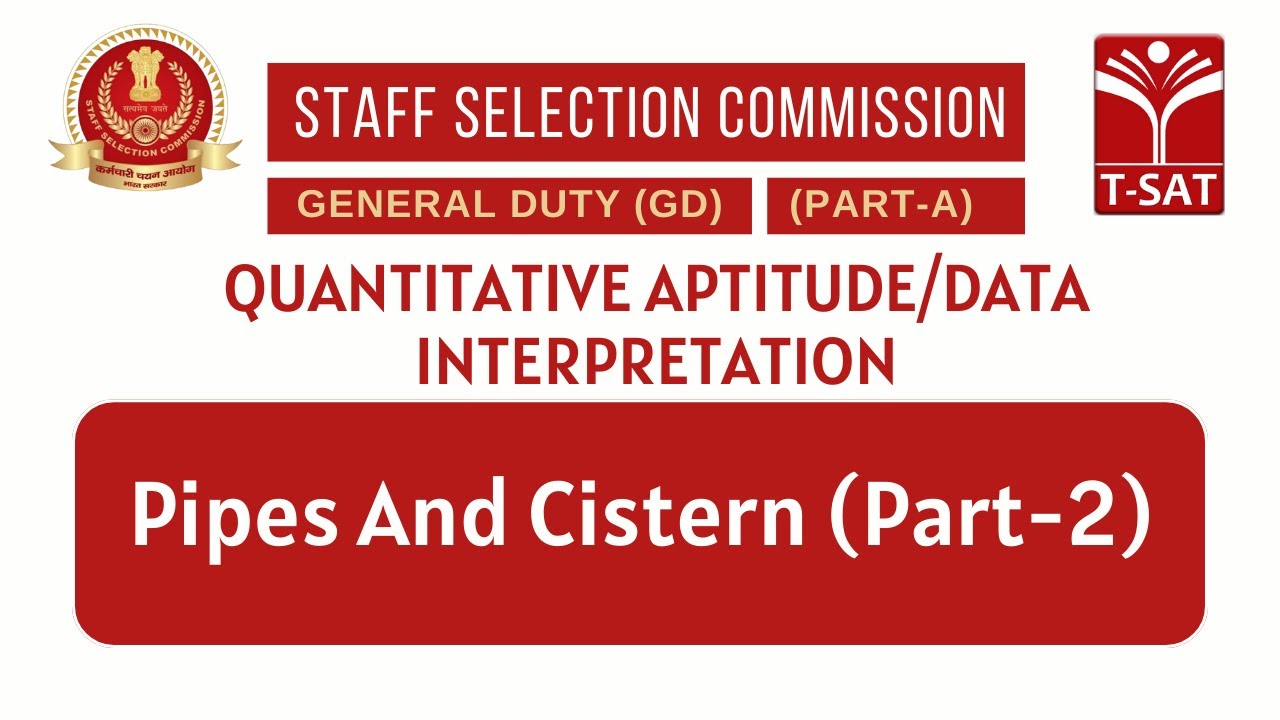 SSC GD | Quantitative Aptitude - Arithmetic : Pipes And Cistern (Part-2 ...