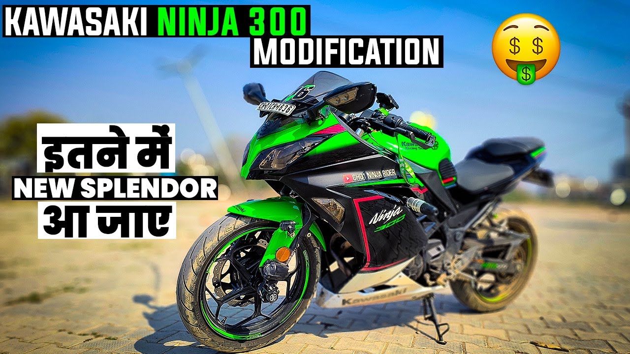 2023 Kawasaki Ninja 300 Fully Modified with ₹80,000 Accessories 🔥 - YouTube