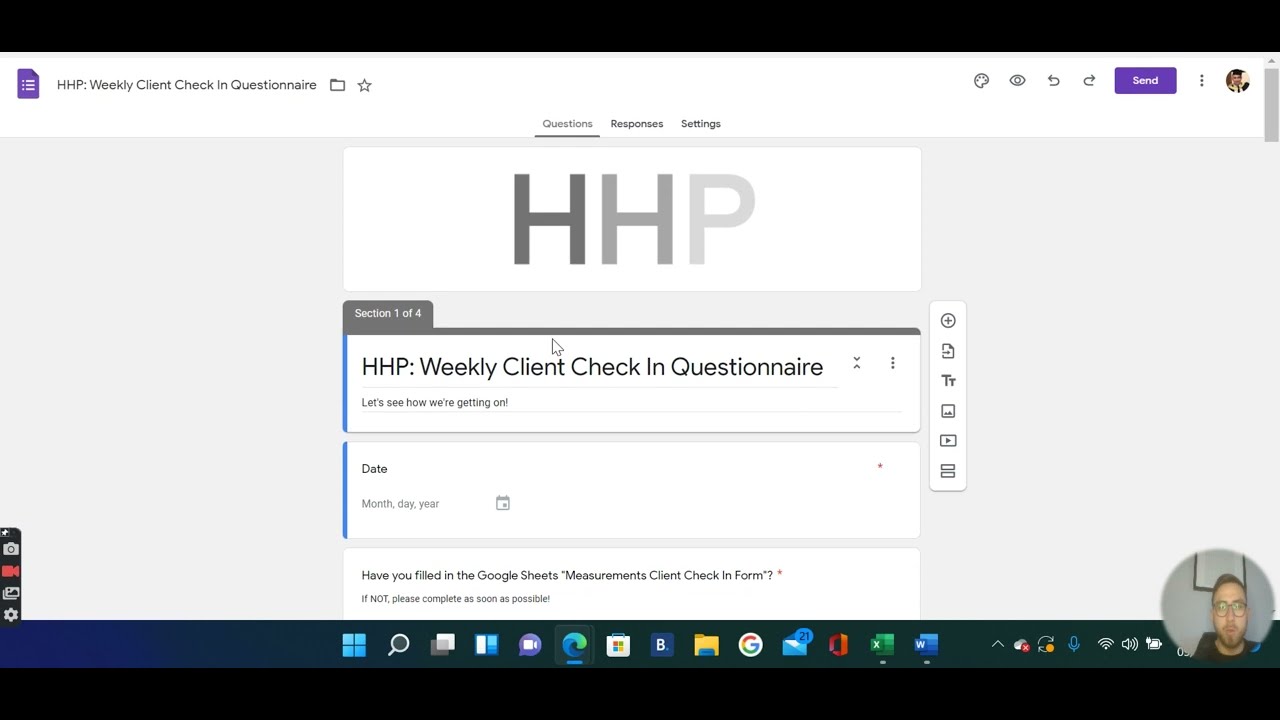 HHP: Weekly Client Check In Questionnaire Form (How to use?) - YouTube