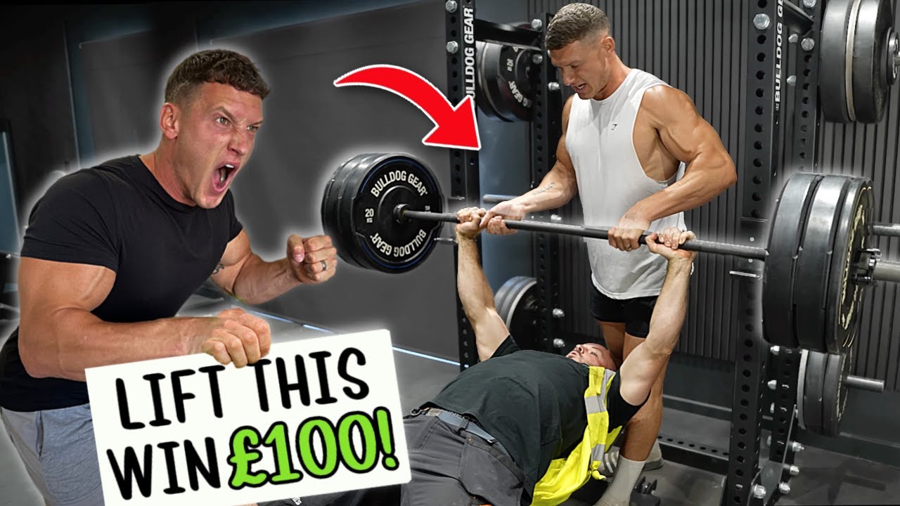 Lift this barbell, WIN £100! *How much can a builder bench press ...